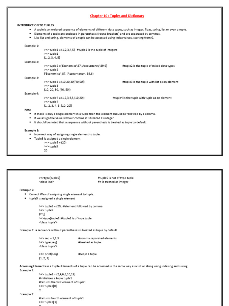ch_10_Tuples_and_dictionary_ | PDF | Bracket | Computing