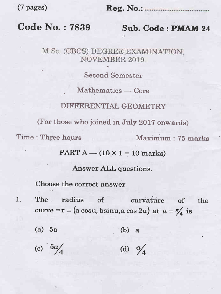 Diff Geometry NOV 2019 | PDF