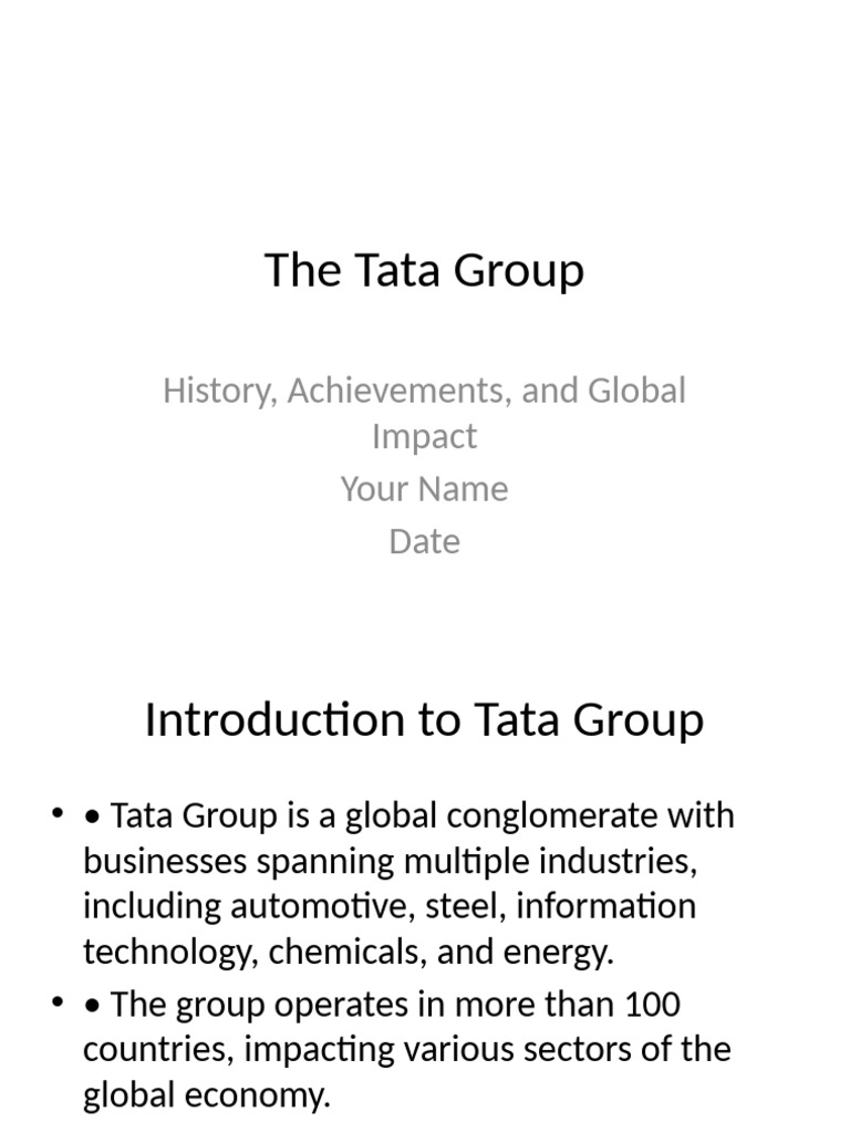 Tata Group: History and Impact Overview | PDF | Automotive Industry ...