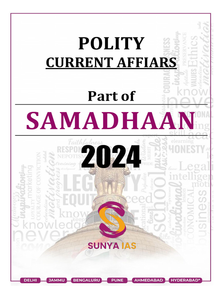 Samadhaan'24 Polity CA | PDF | Government Of India | Political Law