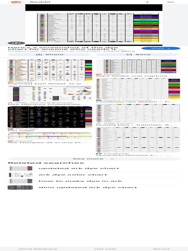 Ark Dye Chart - Google Search | PDF