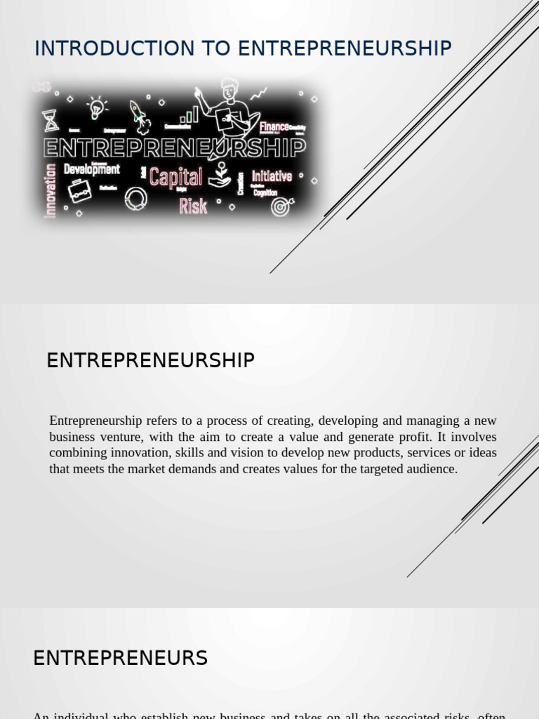Introduction To Entrepreneurship | PDF