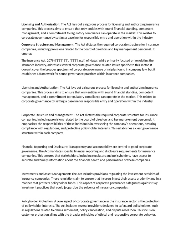 Licensing and Authorization | PDF | Governance | Insurance