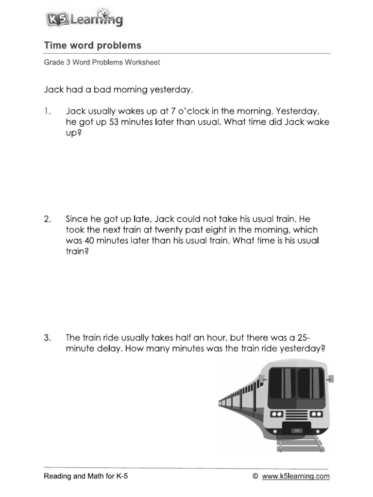 Time Word Problems | PDF