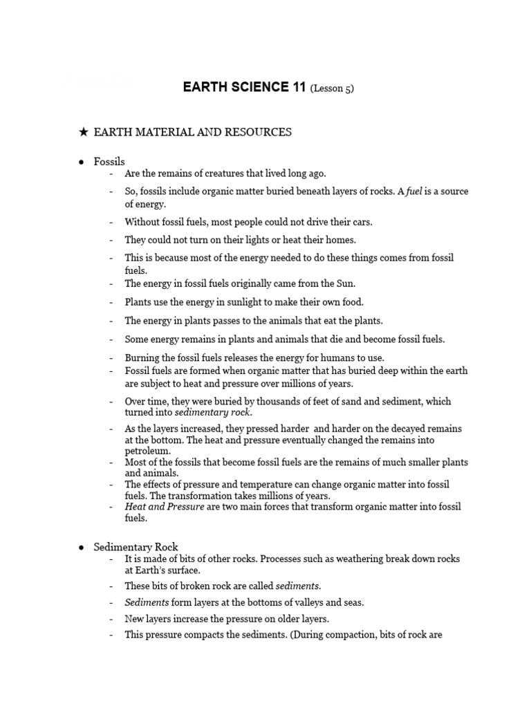 Understanding Fossils and Fossil Fuels | PDF | Sedimentary Rock | Rock ...