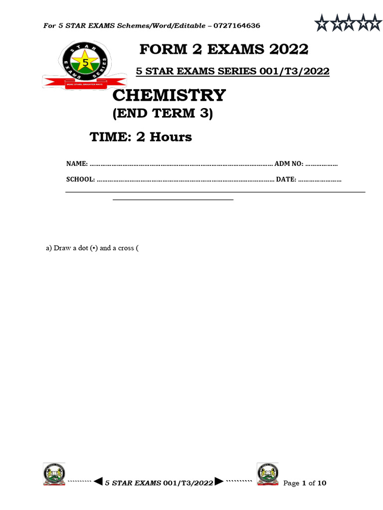 5 Star F2 Che QS 001-T3-2022 | PDF | Solubility | Chemical Elements