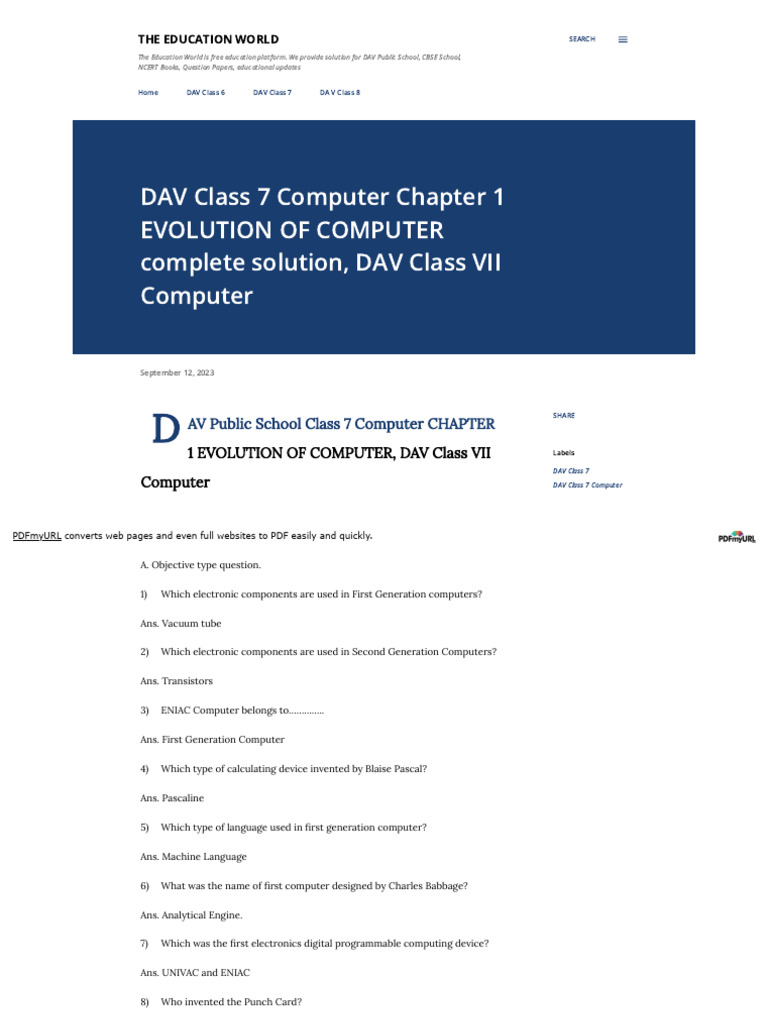 WWW Theeducationworld in 2023 09 Dav-Class-7-Computer-Chapter-1 HTML M ...
