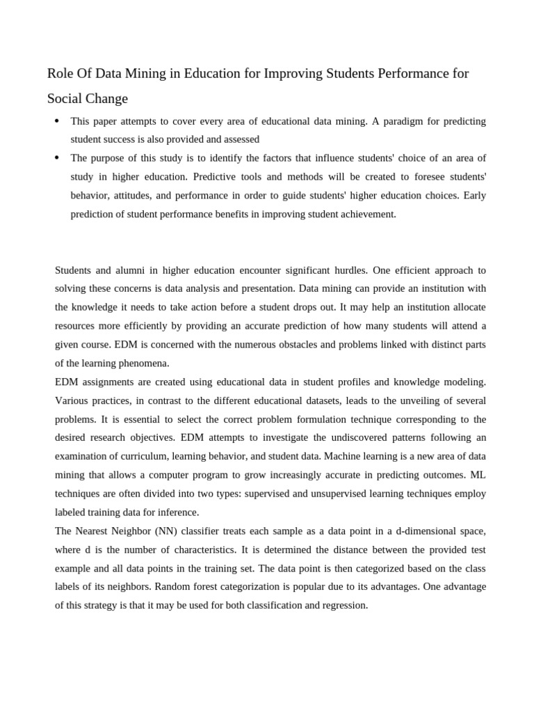 Data Mining in Education for Student Success | PDF | Statistical ...