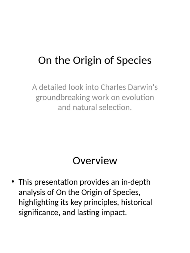 On The Origin of Species | PDF