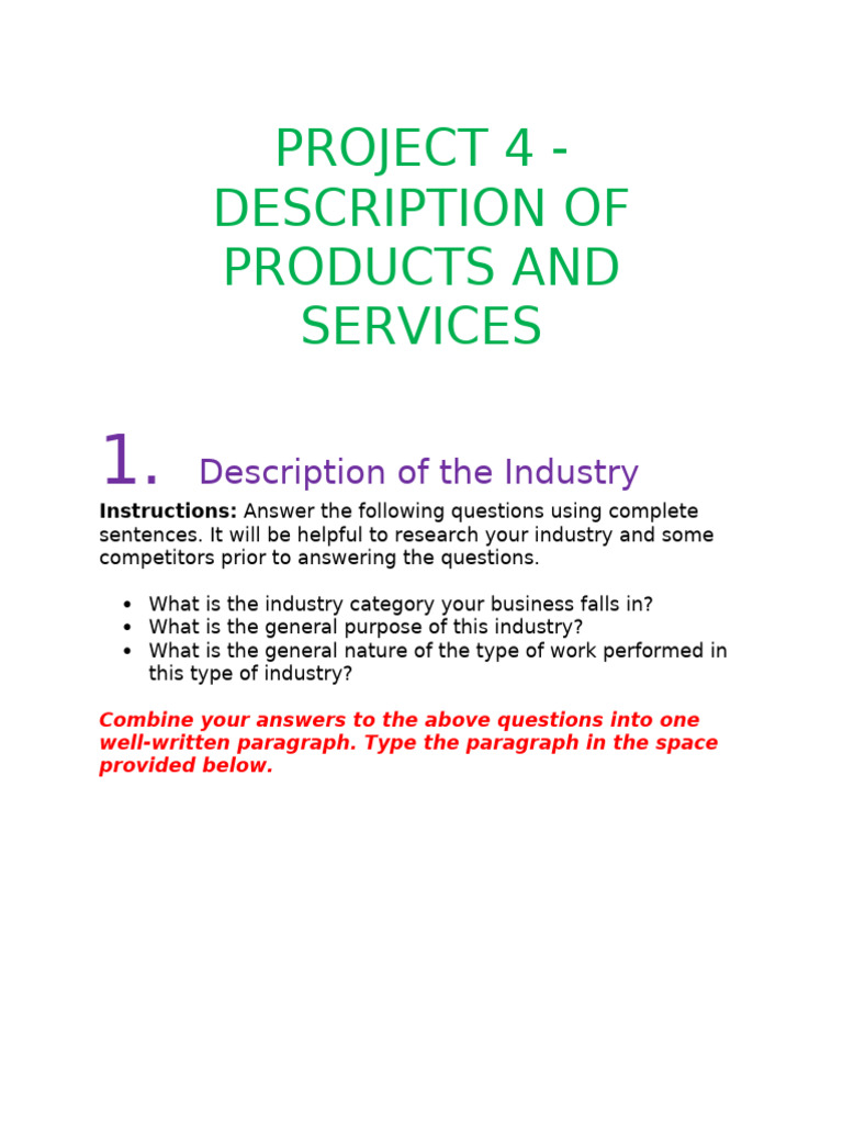 Project4 - Products and Services | PDF