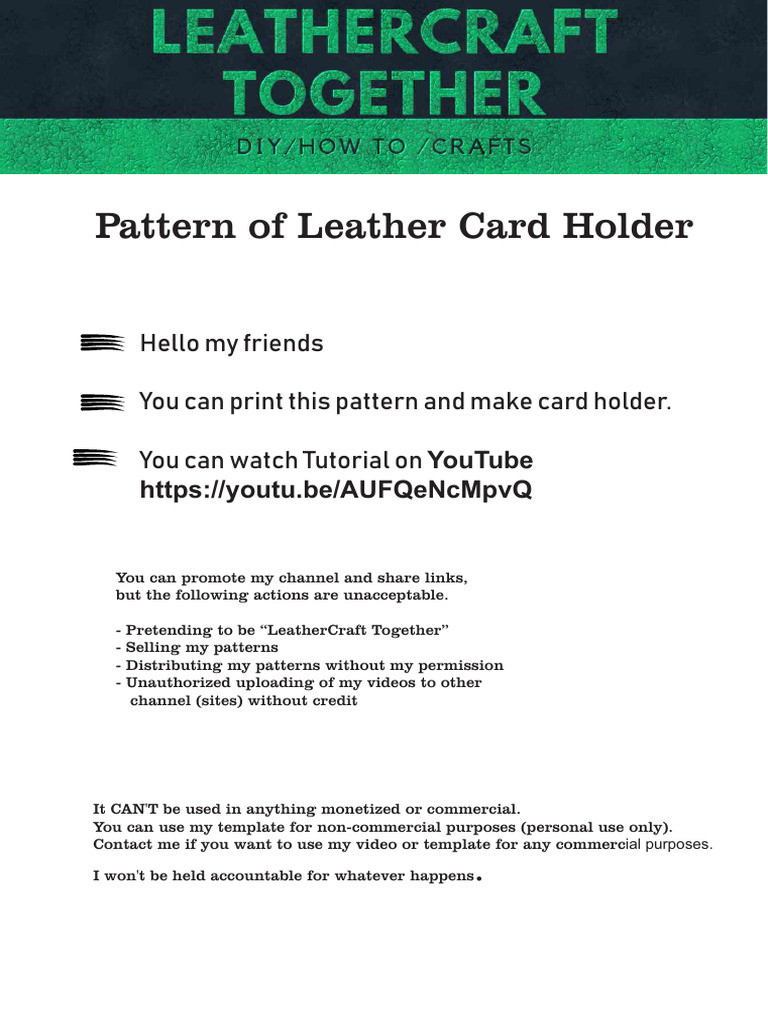 Free Leather Card Holder Pattern PDF | PDF