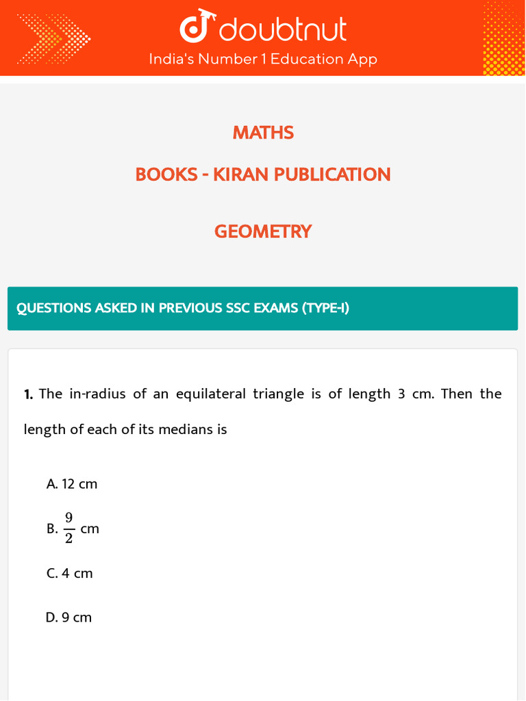46983 Books Doubtnut Question Bank | PDF | Triangle | Triangle Geometry