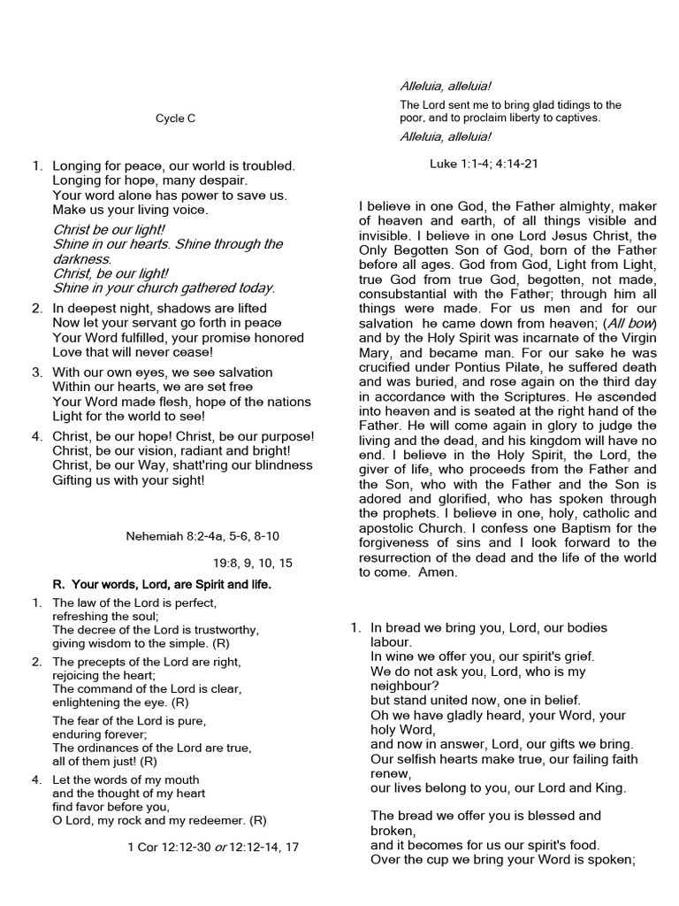 3rd Sunday in Ordinary Time Cycle C 2025 | PDF | God The Father | Jesus