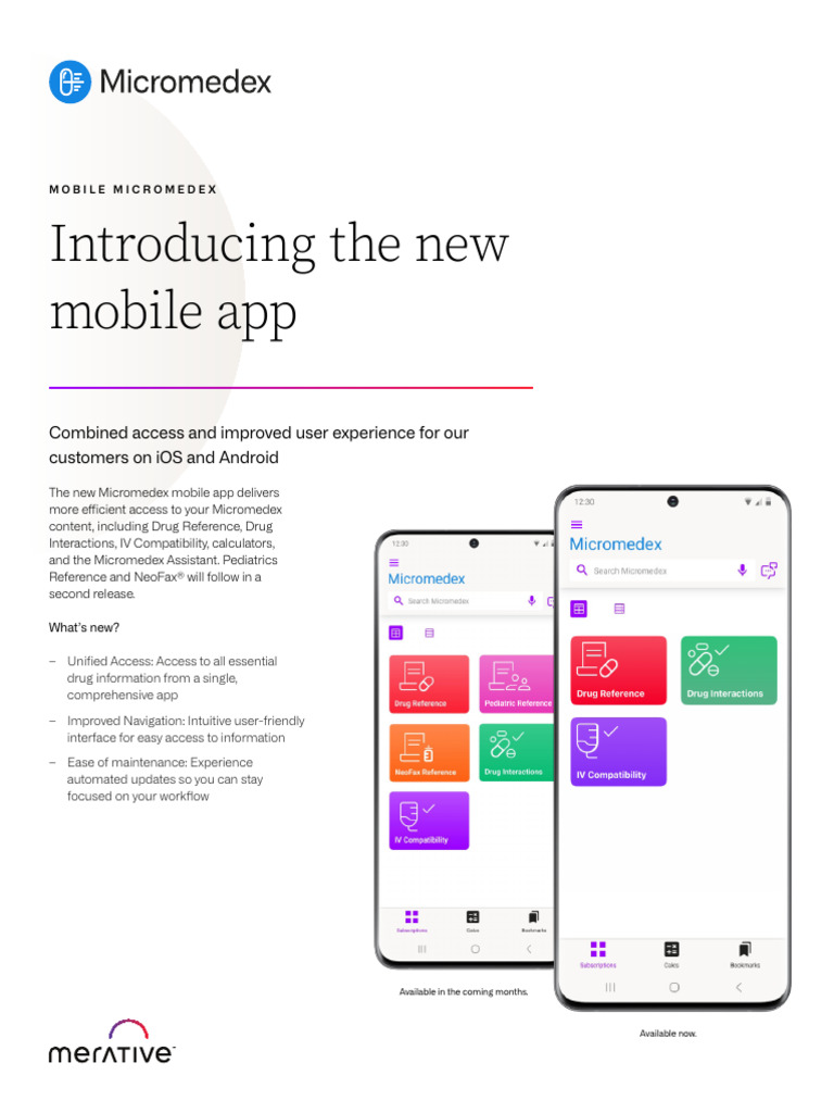 Micromedex - Mobile App 2024 - Datasheet Manual | PDF | Ios | Mobile App