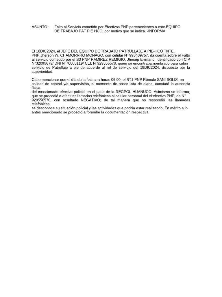 Nota Informativa ... Modelo | PDF