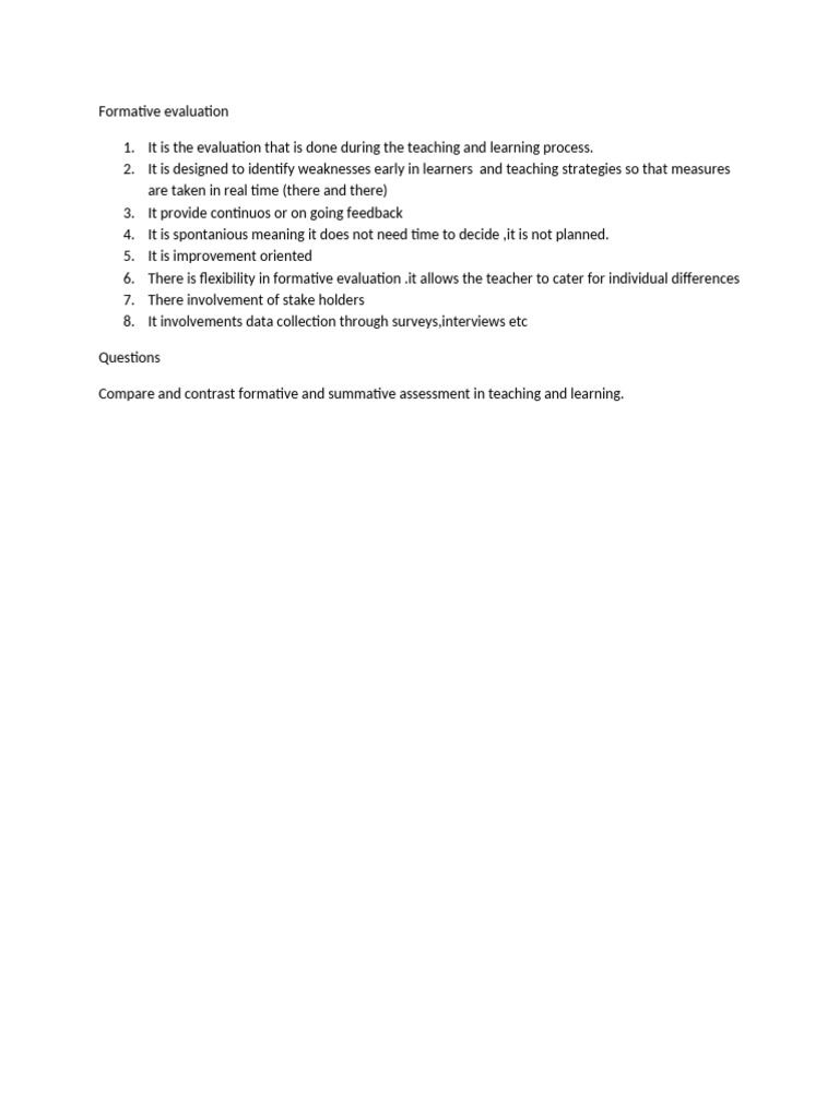 Understanding Formative Evaluation | PDF
