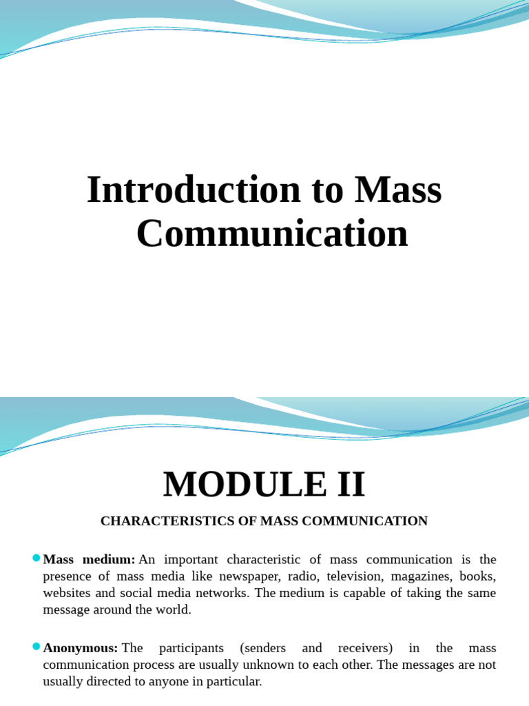 Mass Communication | PDF | Mass Media | Communication