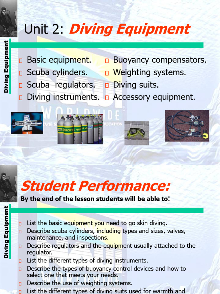 Diving Equipment | PDF | Scuba Diving | Manufactured Goods