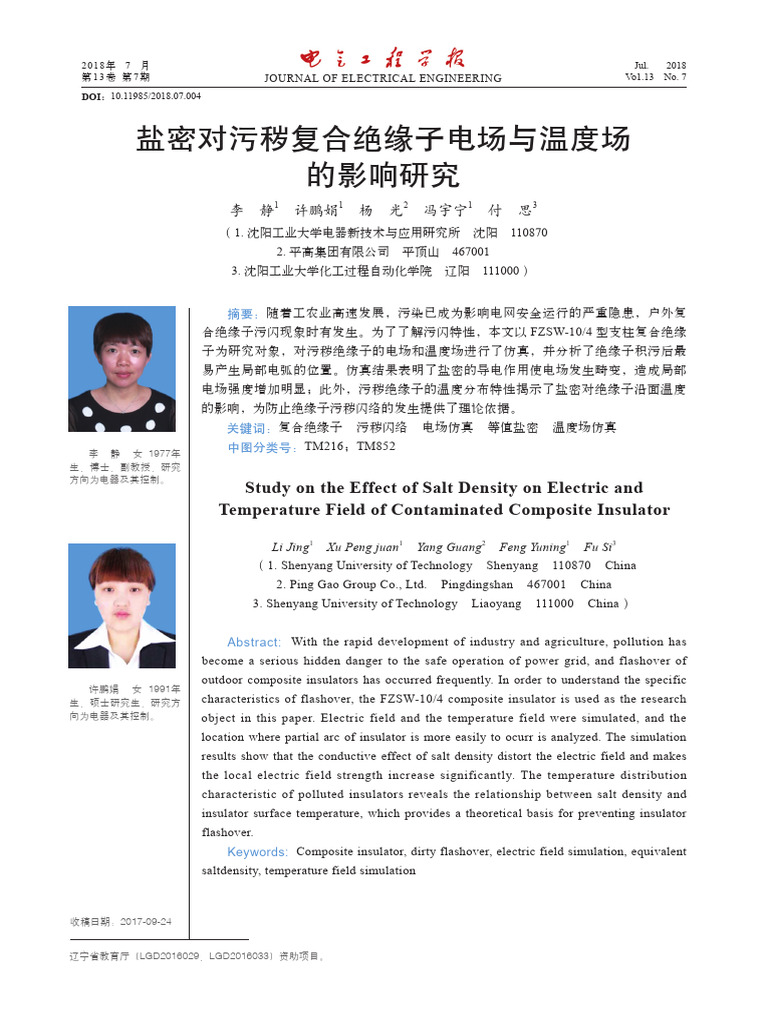 Study On The Effect of Salt Density On Electric and Temperature Field ...