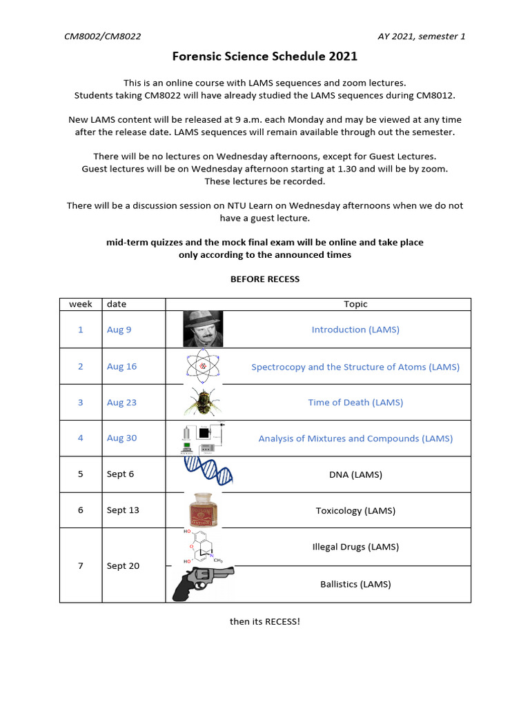 Forensic Science Course Syllabus 2021 | PDF | Science | Law Enforcement ...