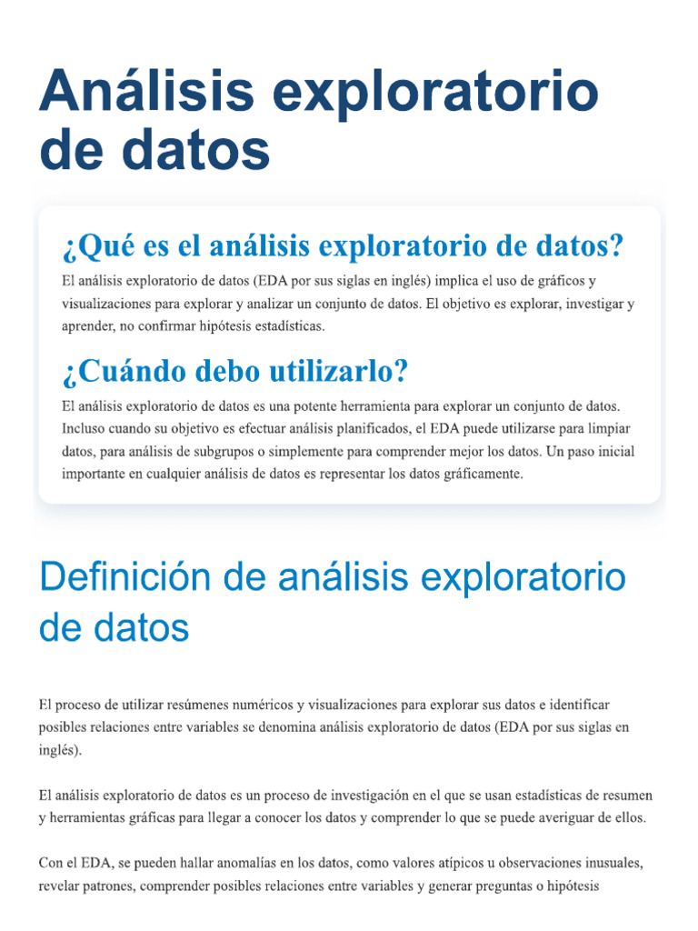 Analisis Exploratorio de Datos | PDF