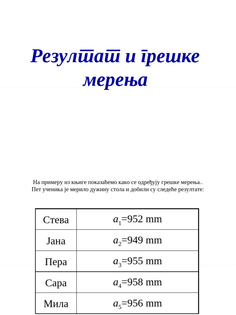 08 Rezultat I Greske Merenja | PDF