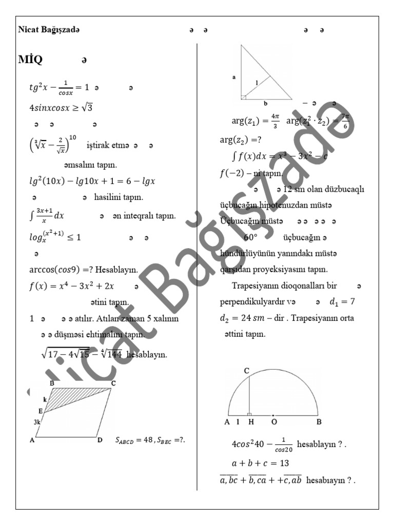 Miq-2021 qəbul Nicat Bağışzadə | PDF