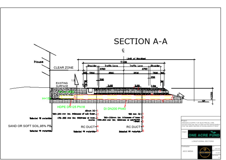 Pipe Road Crossing details-1-SECTION A-A | PDF