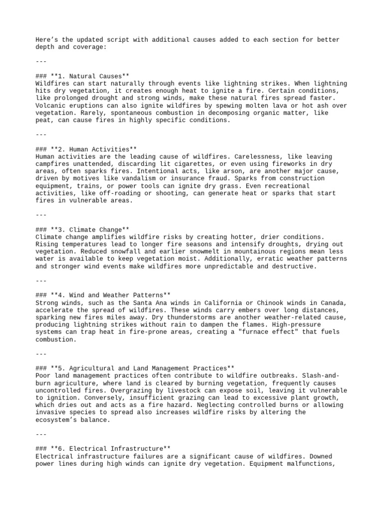 Wildfire Causes: Comprehensive Guide | PDF | Wildfire | Natural Environment