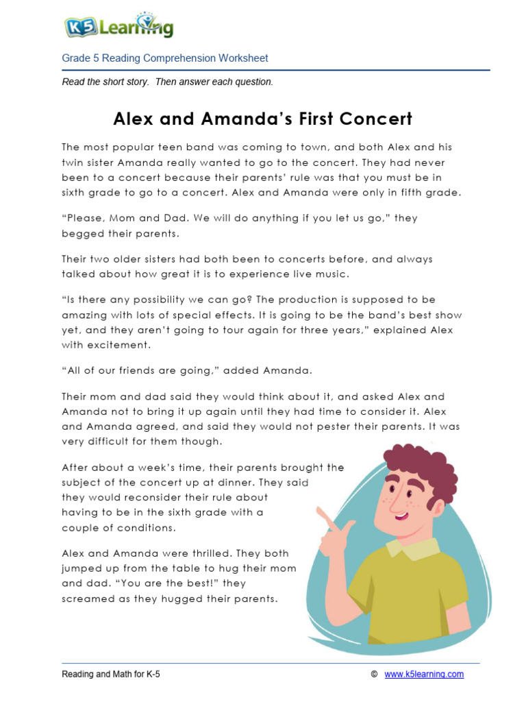 Grade 5 Concert Story Comprehension | PDF