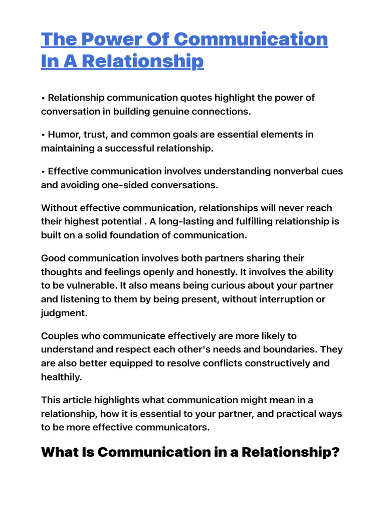 Enhancing Relationship Communication | PDF | Body Language | Communication