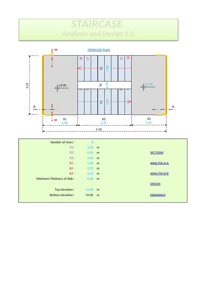 Staircase Analysis and Design v1.0 | PDF