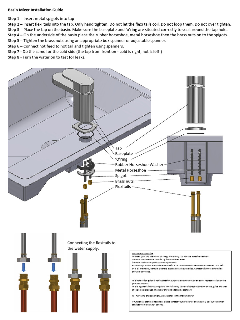 Basin Mixer Tap Installation Servicing Guide | PDF | Tap (Valve) | Bathroom