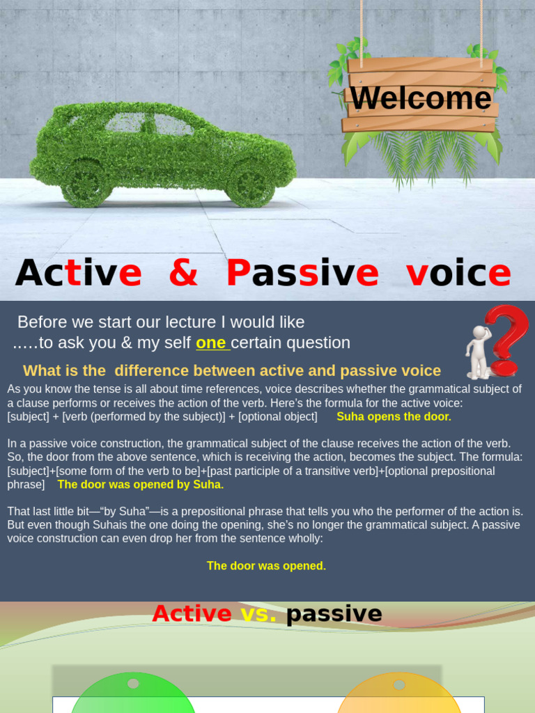 Active & Passive Voice | PDF | Verb | Subject (Grammar)