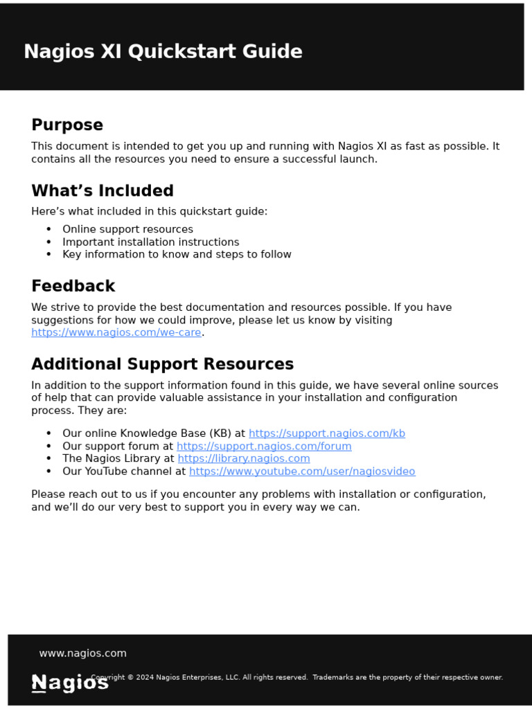 Nagios XI Quickstart Guide | PDF | Computing | Software