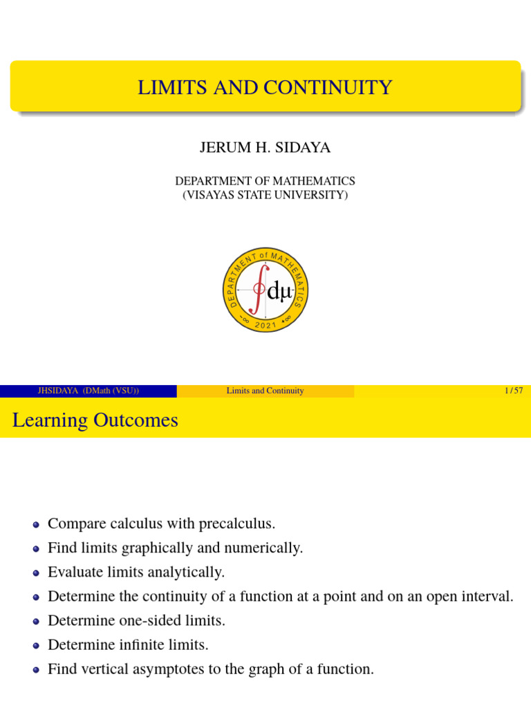 Limits (Presentation View) | PDF | Function (Mathematics) | Trigonometric Functions
