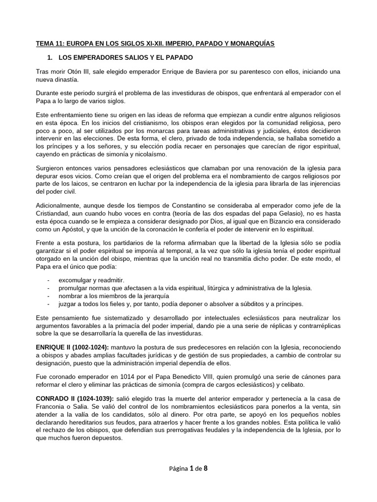 Conflictos entre el Papado y el Imperio | PDF | Santo Imperio Romano ...