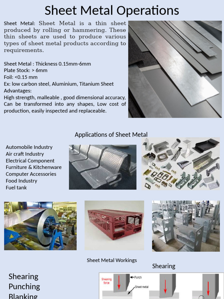Sheet Metal operations | PDF | Sheet Metal | Metals