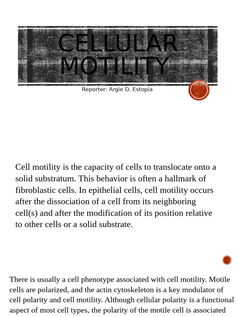 Chapter-6 Cellular Motility | PDF | Cytoskeleton | Axon