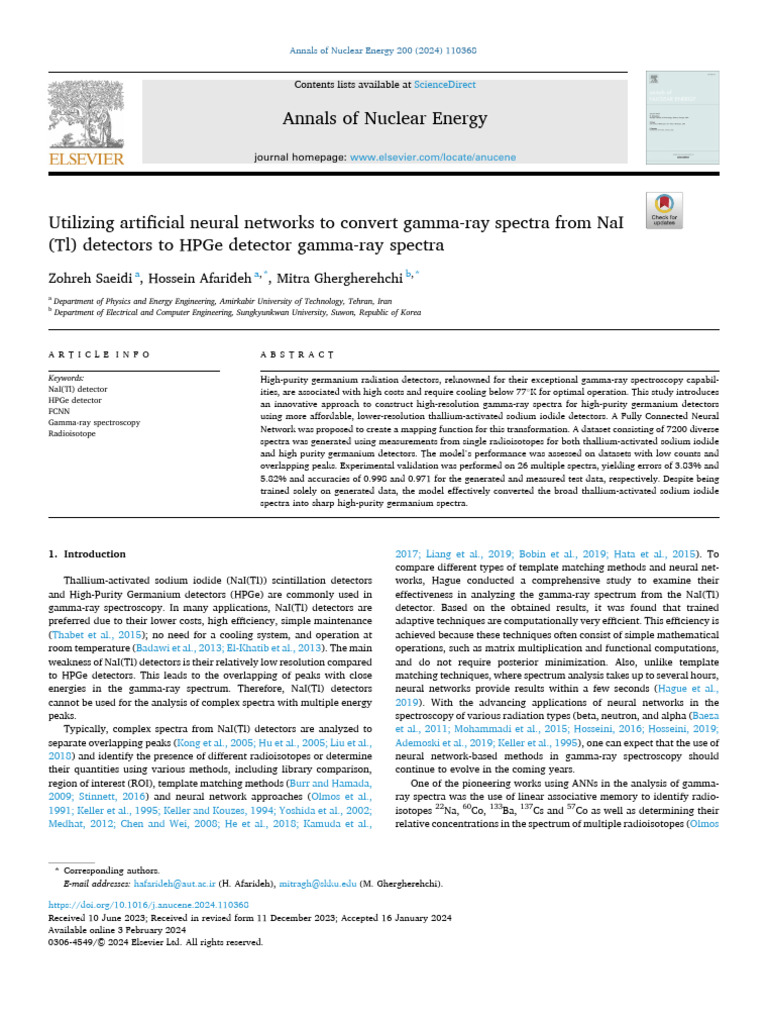 2024 Utilizing Artificial Neural Networks To Convert Gamma Ray
