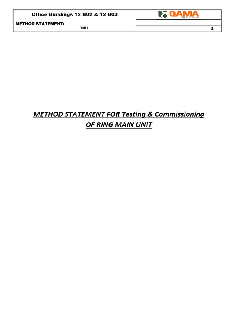 Ms For Testing & Commissioning of Rmu | PDF | Transformer | Power Supply