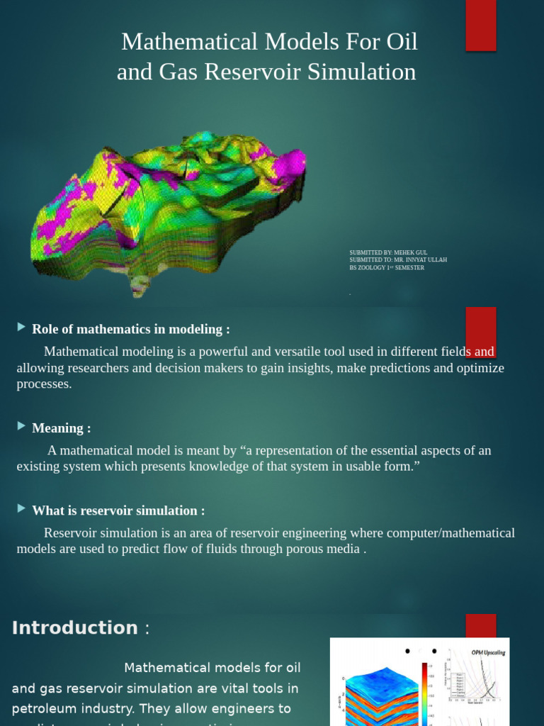Mathematical Models For Oil and Gas Reservoir Simulation | PDF | Fluid Dynamics | Petroleum ...