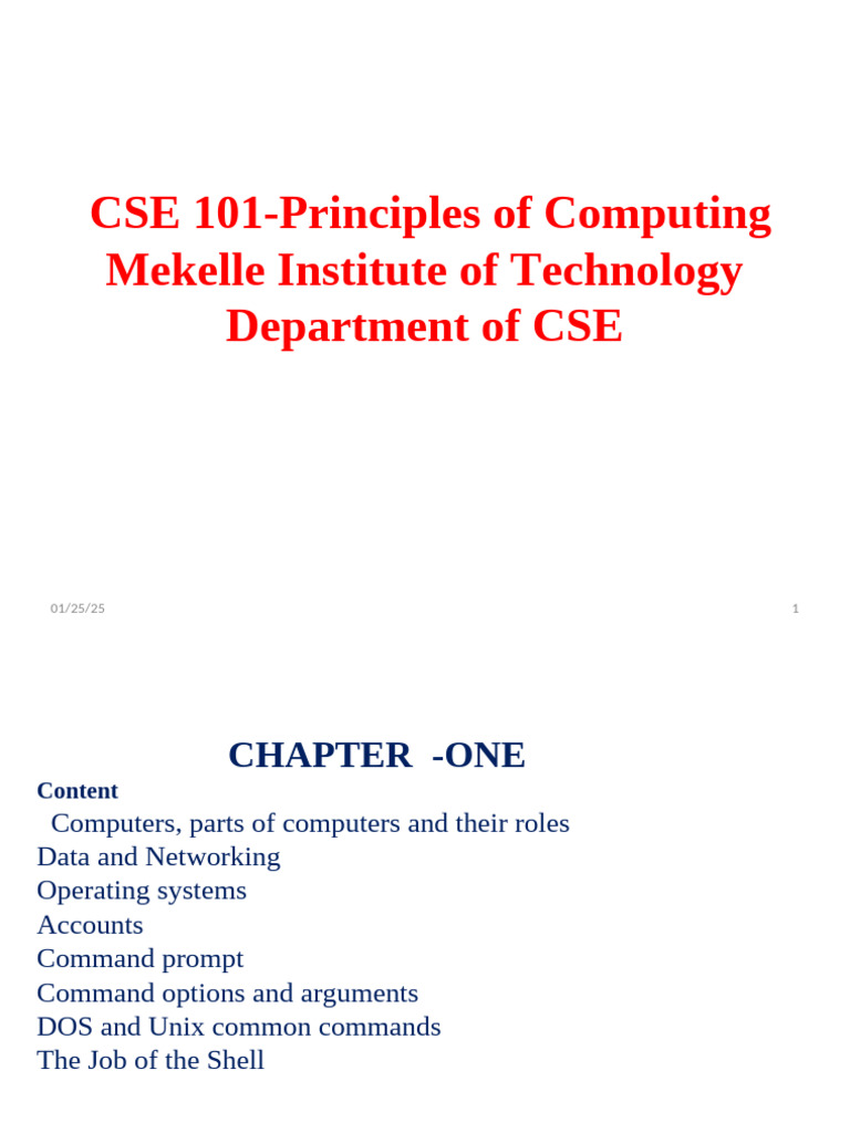 Chapter 1 | PDF | Operating System | Computer Network