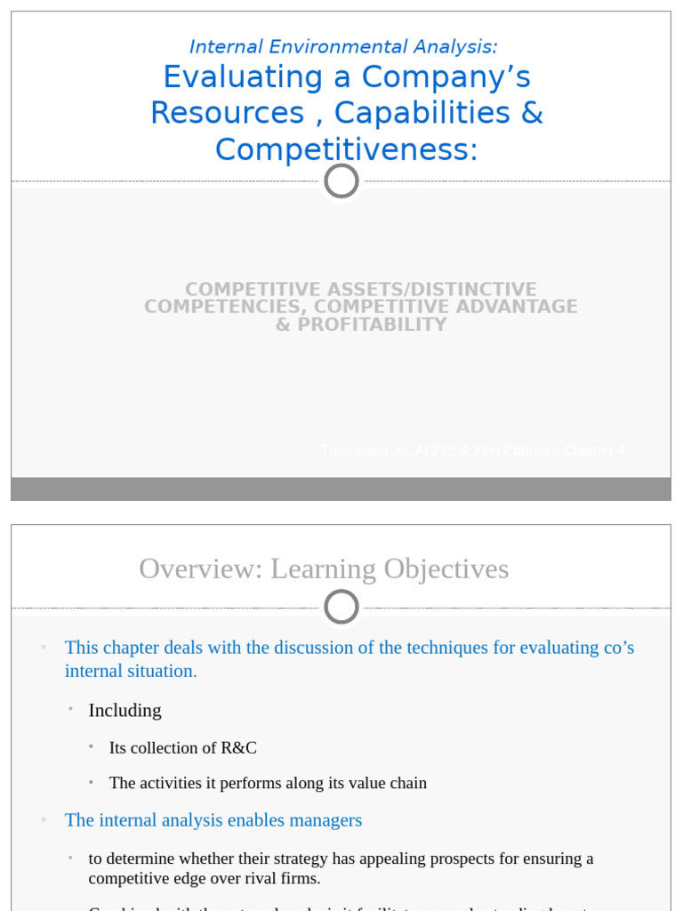 Assessing Company Resources for Strategy | PDF | Strategic Management ...