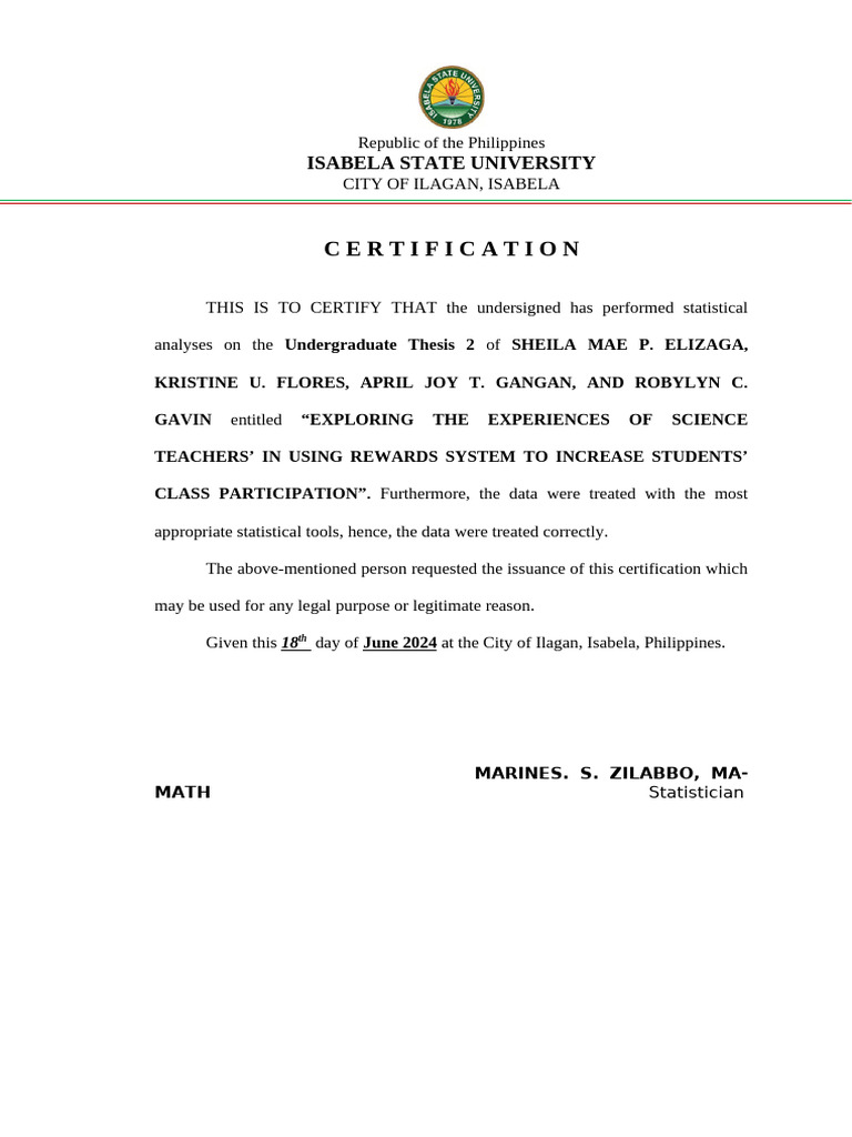 Statisticians Certification | PDF