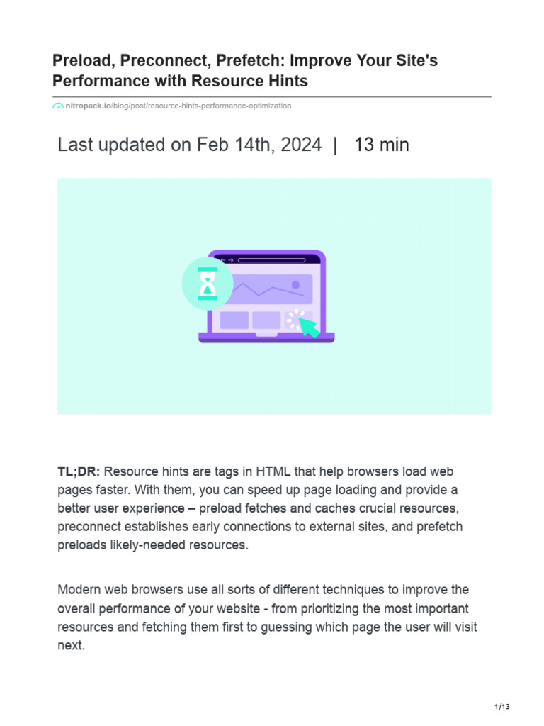 Nitropack - Io-Preload Preconnect Prefetch Improve Your Sites ...