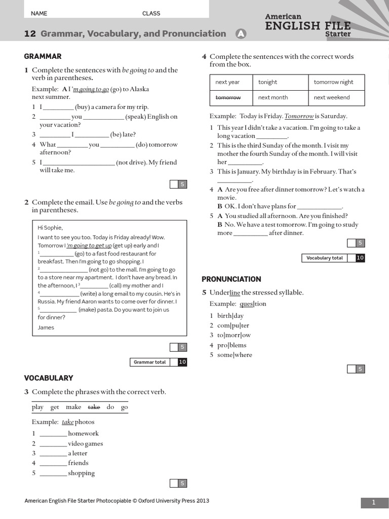 American English File Starter Exercises | PDF | English Language ...