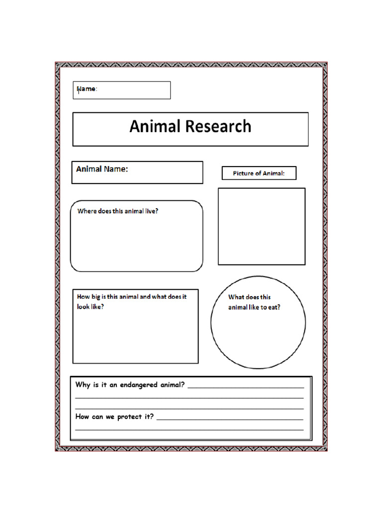 2nd Animal Research Worksheet | PDF