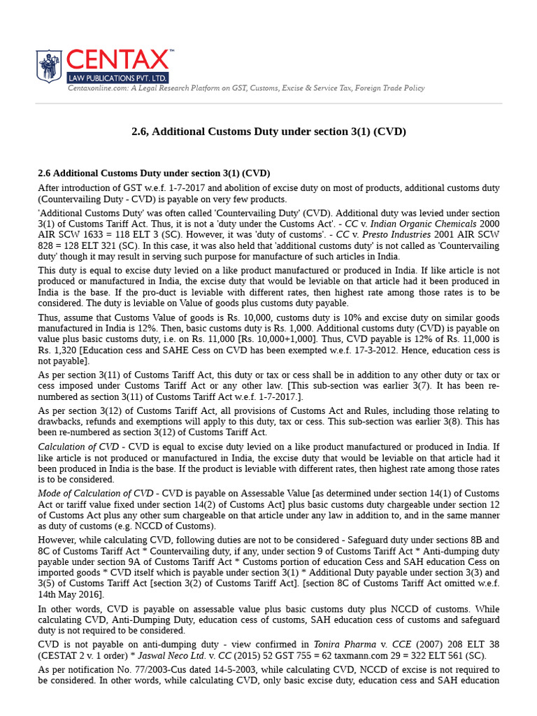 Understanding Countervailing Duty (CVD) | PDF | Customs | Tariff