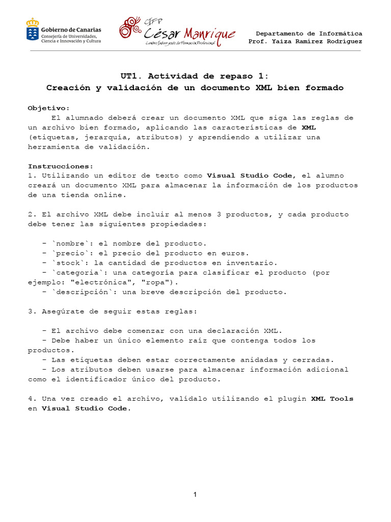 Creación y Validación de Un Documento XML Bien Formado | PDF